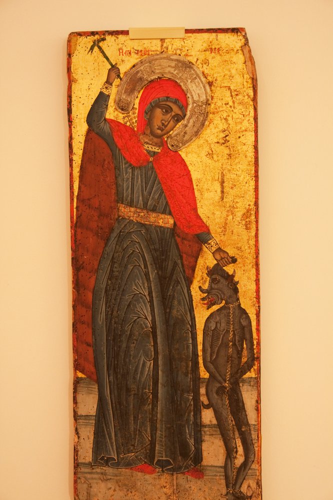 Byzantine Icon on Display at the Icon Gallery, Ohrid, Macedonia