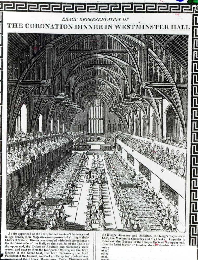 The Coronation Banquet in Westminster Hall (from a book commemorating ...