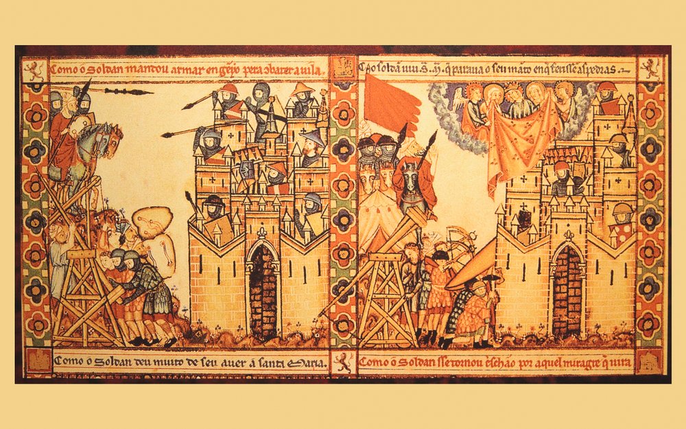 Weapons used in the siege and defense of castles in the 13th century