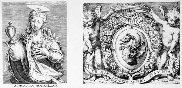 St. Mary Magdalene and her coat of arms by English School