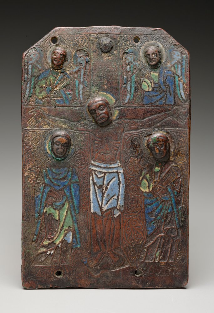 Fragment of a Plaque from a Reliquary Chasse Depicting the Crucifixion