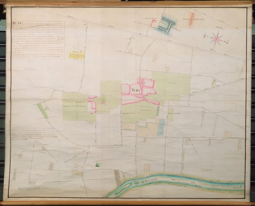 Map of Ivry and the surrounding area by French School