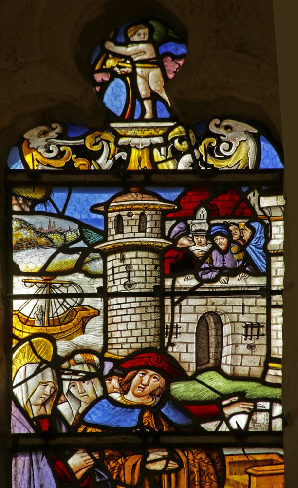 Window depicting Saint Mary Magdalene: Count and Countess of Provence ...