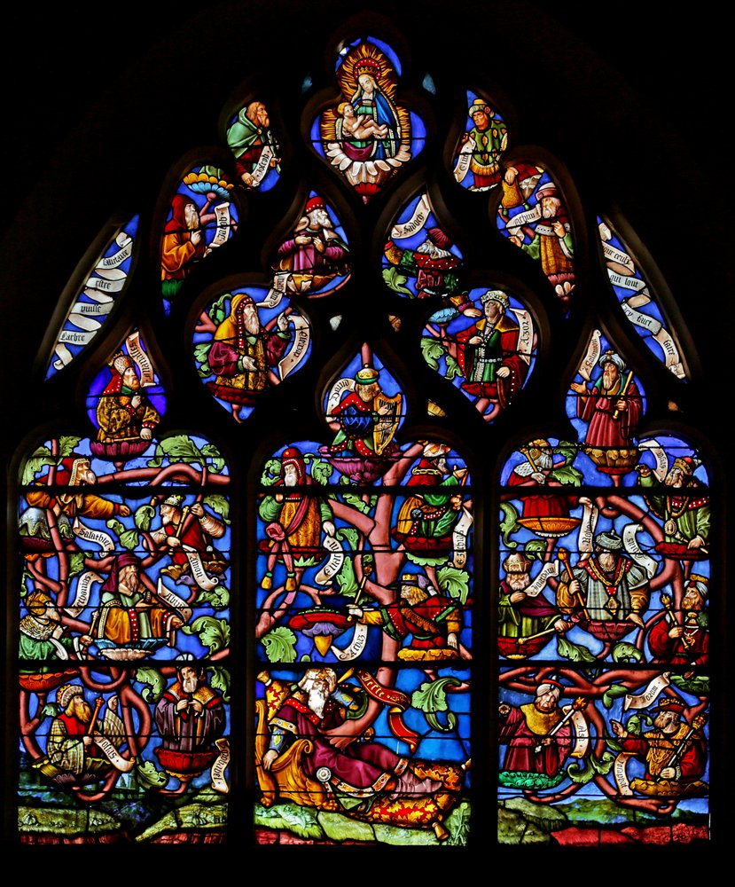 Window depicting Tree of Jesse by French School