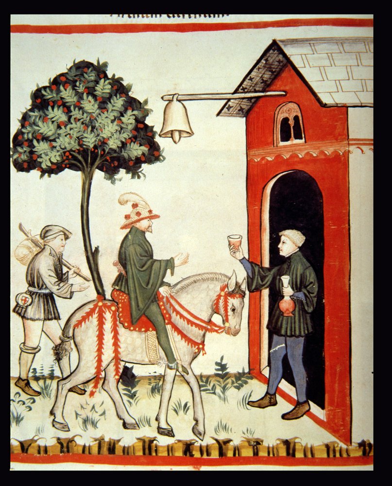 The Glass of Red Wine, from Tacuinum Sanitatis Codex Vindobonensis