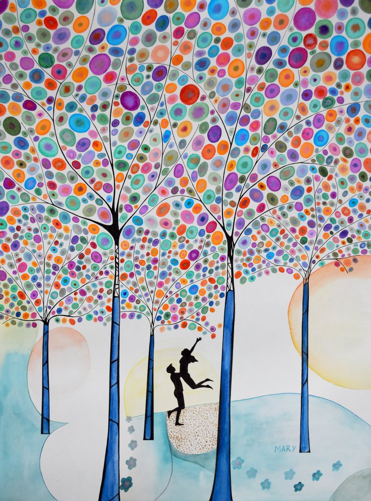 Love by Marys Watercolors: Highest-quality art reproduction