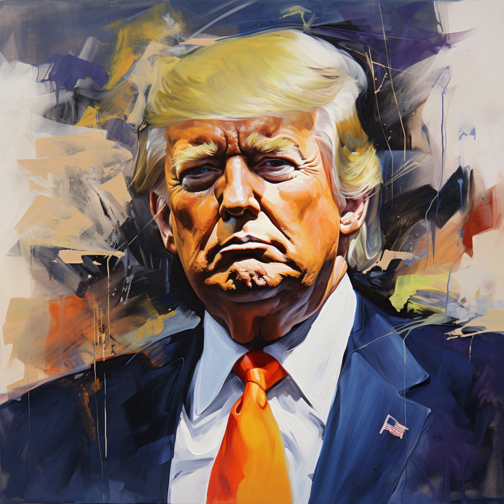 Acrylic Donald Trump Painting by F. Abderrahim