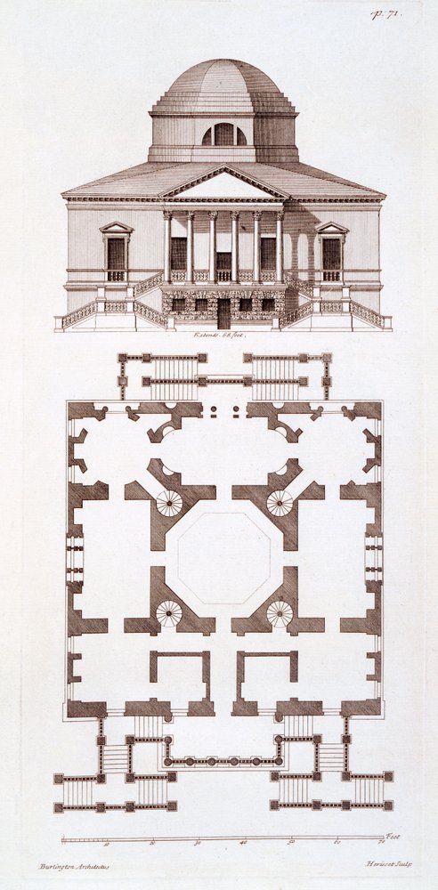 Plan and Elevation of Chiswick House