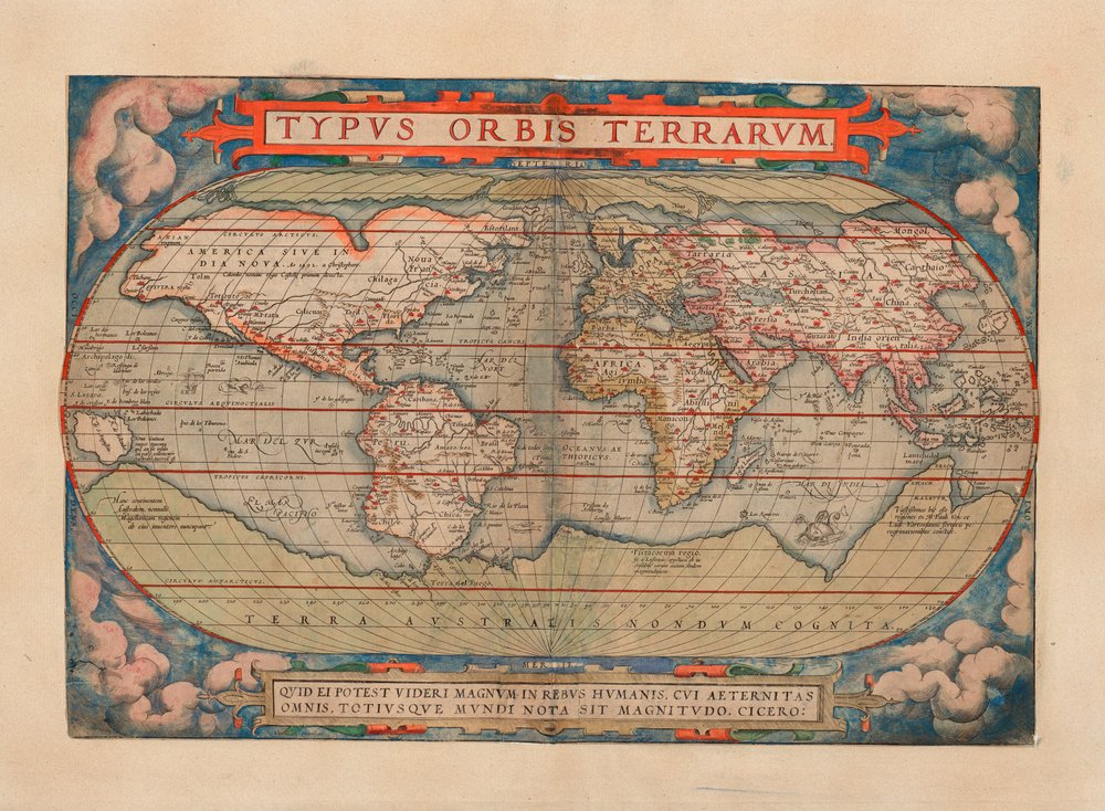 The Map is Published in (1579) and Shows the World Map