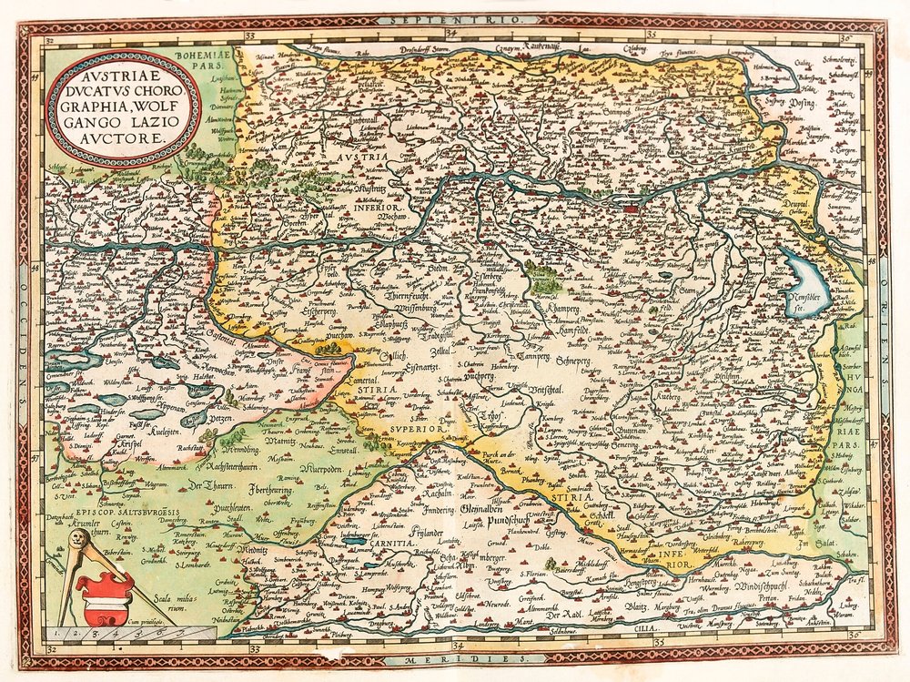 Geography Map of the Territory of Austria with the Danube River and the ...