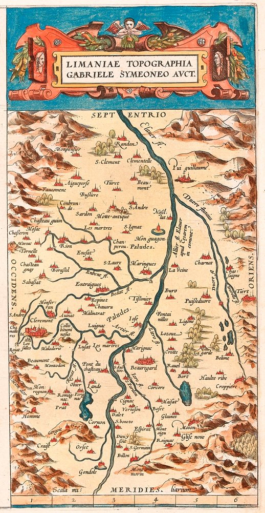 Geography map of the Loire territory with the castles and towns ...