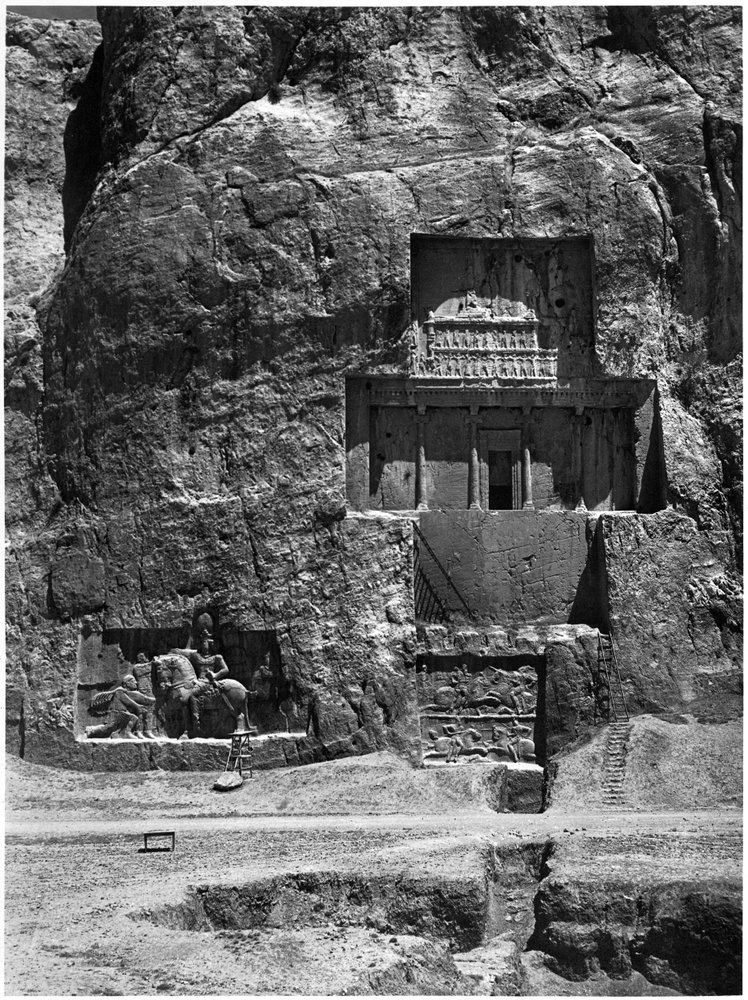 The Rock-Cut Tomb of Artaxerxes I, c.466-464 BC, with a Sasanian Relief ...