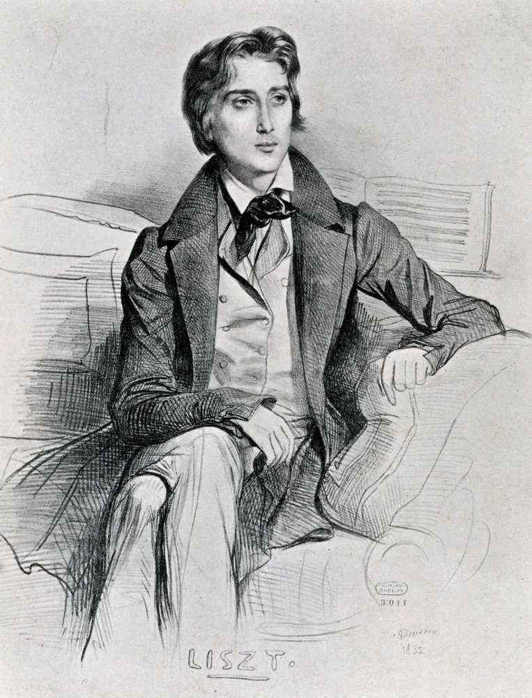Portrait of Franz Liszt by Achille Devéria