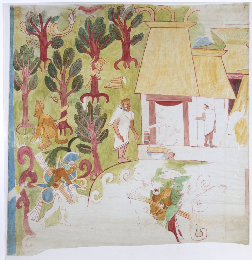 Copy of part of a wall painting from the south end panel, east wall ...