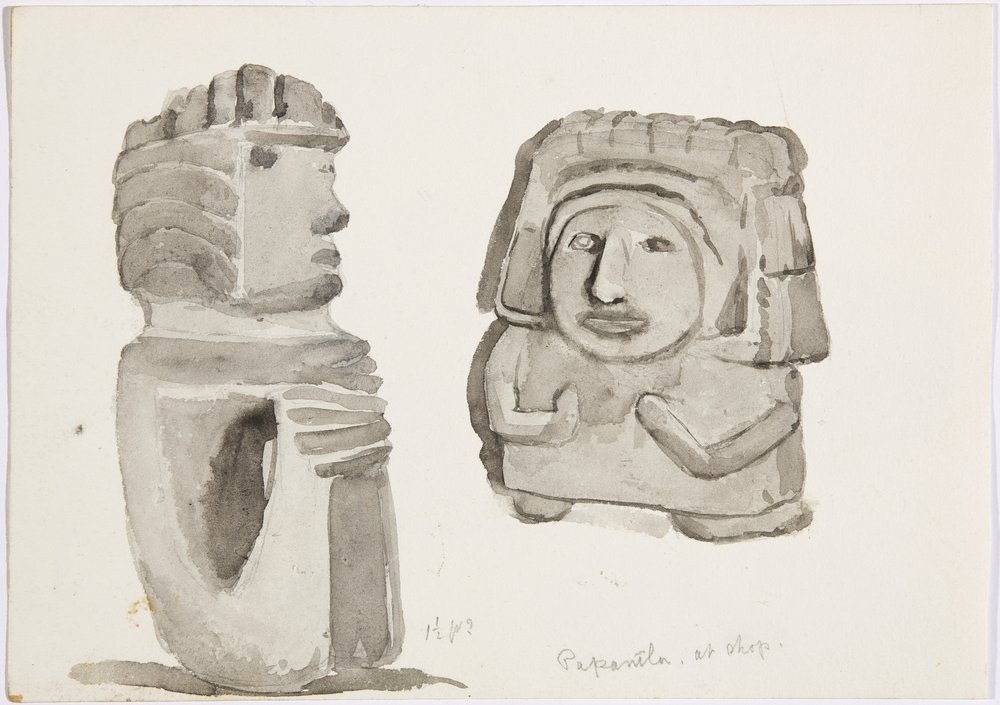Stone figures at Papantla, Mexico by Adela Breton