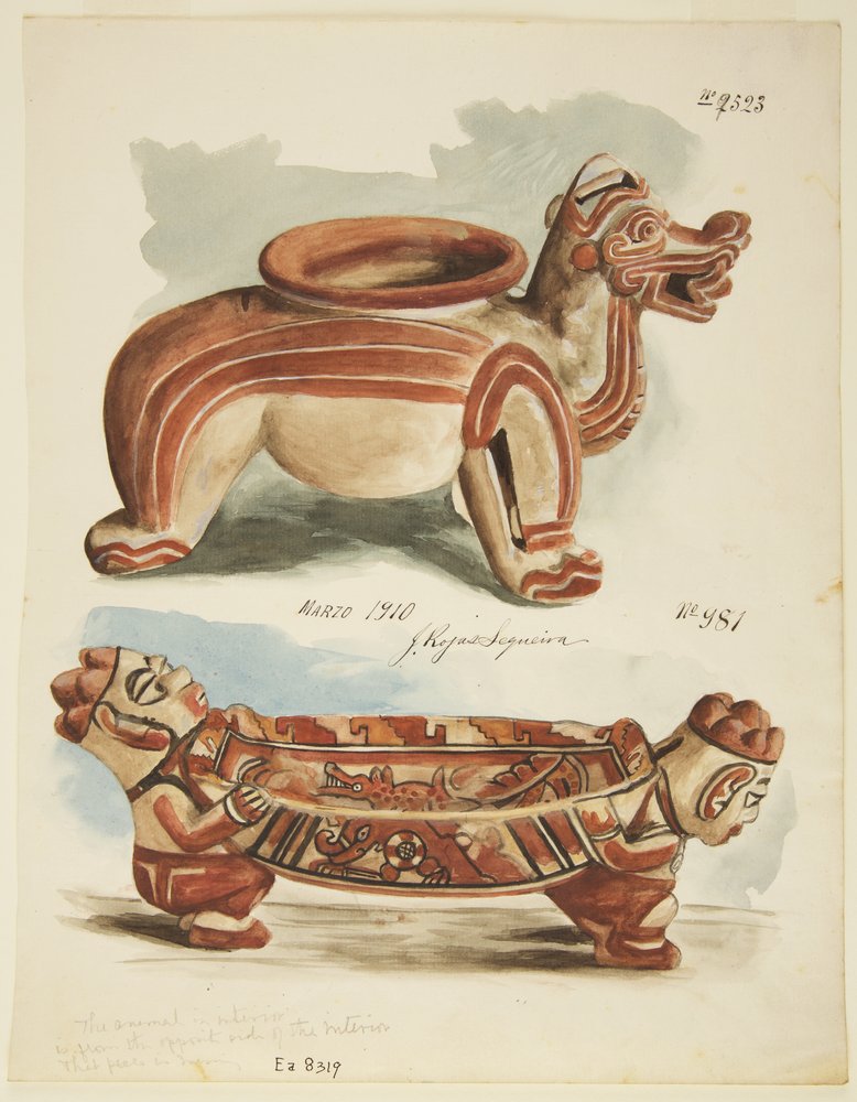 Two Pottery Figures, Costa Rica by Adela Breton