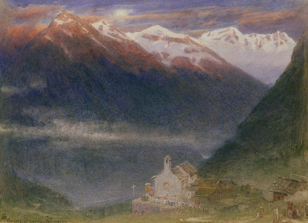 The Gorge of Gondo, Simplon by Albert Goodwin