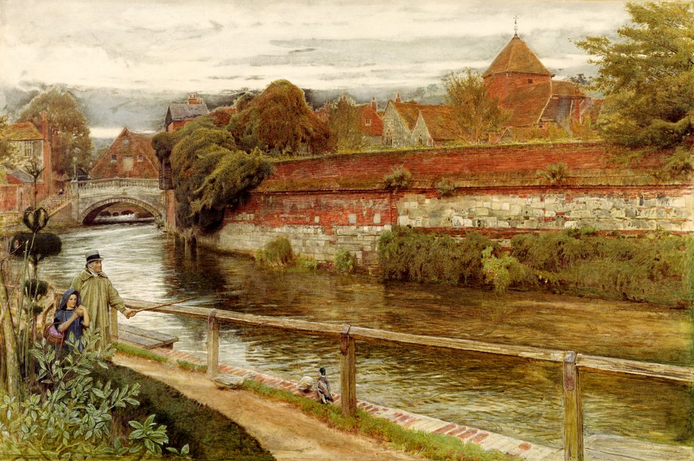 Old Walls, Winchester by Albert Goodwin: Fine art print