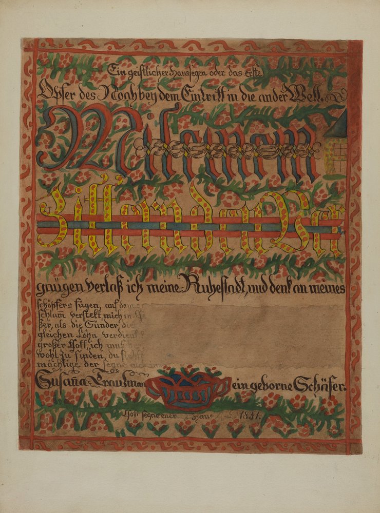 Pa. German Death Certificate by Albert J. Levone