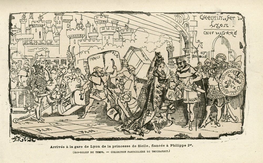 Illustration of Albert Robida in Histoire de France Tintamarresque