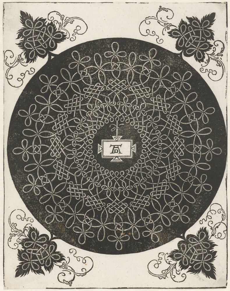 Embroidery Sample with Rectangular Shield by Albrecht Dürer