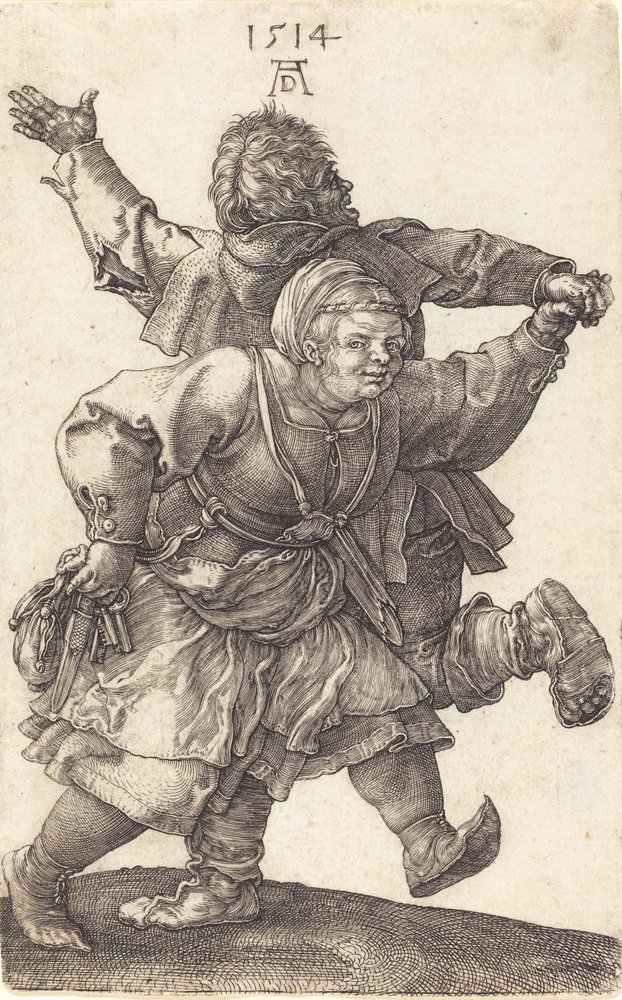Peasant Couple Dancing by Albrecht Dürer: Fine art print