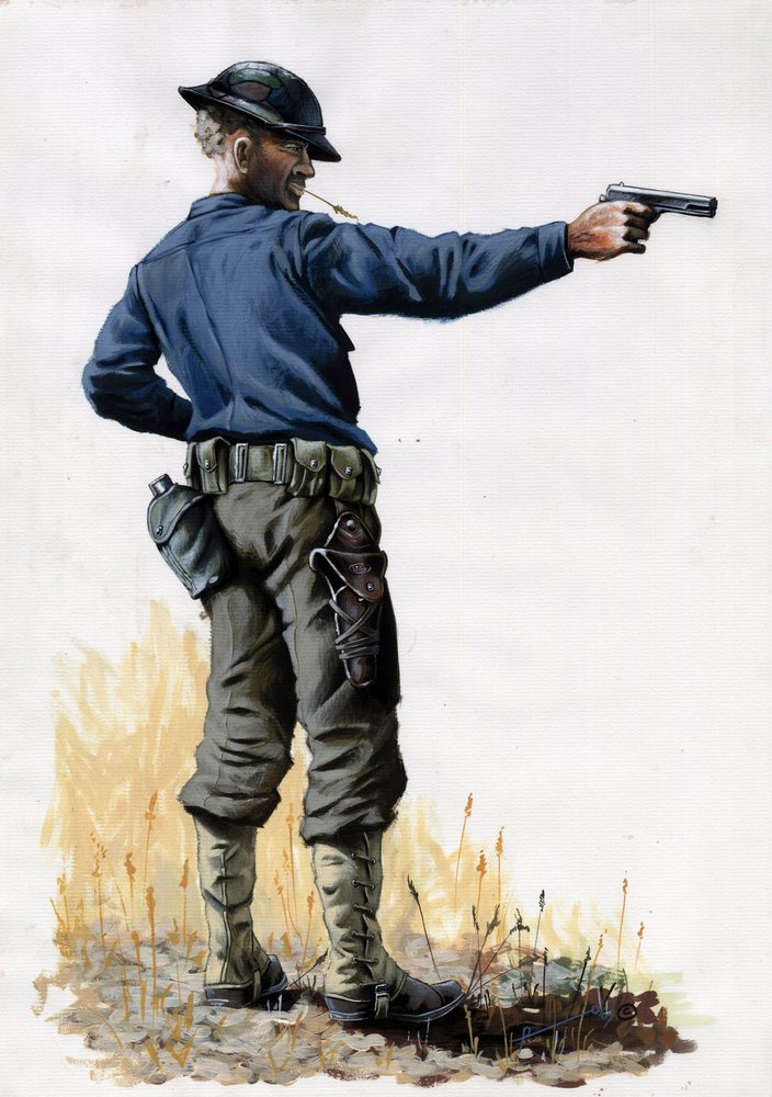 First World War 1914-1918: American army infantryman with a pistol in ...