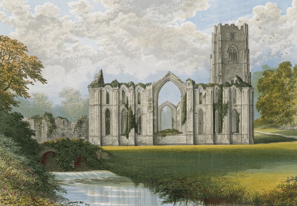 Fountains Abbey by Alexander Francis Lydon: Fine art print