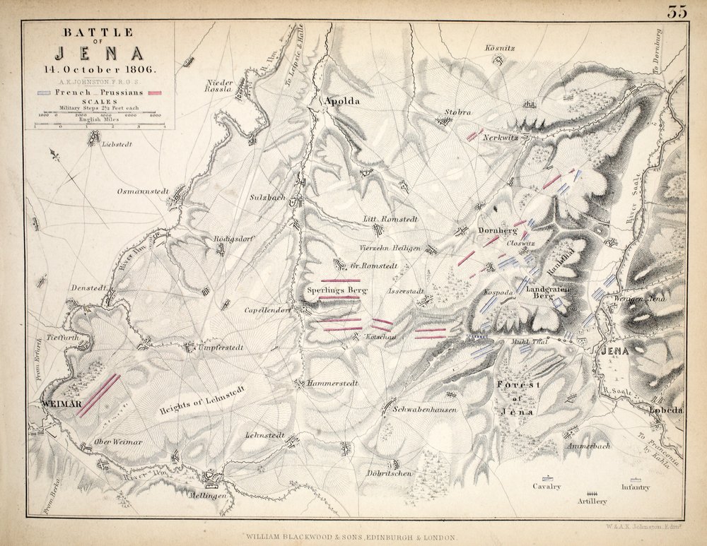 Map of the Battle of Jena, published by William Blackwood and Sons ...