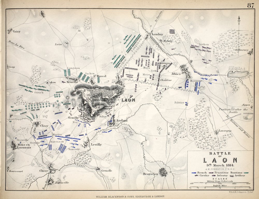Map of the Battle of Laon, published by William Blackwood and Sons ...