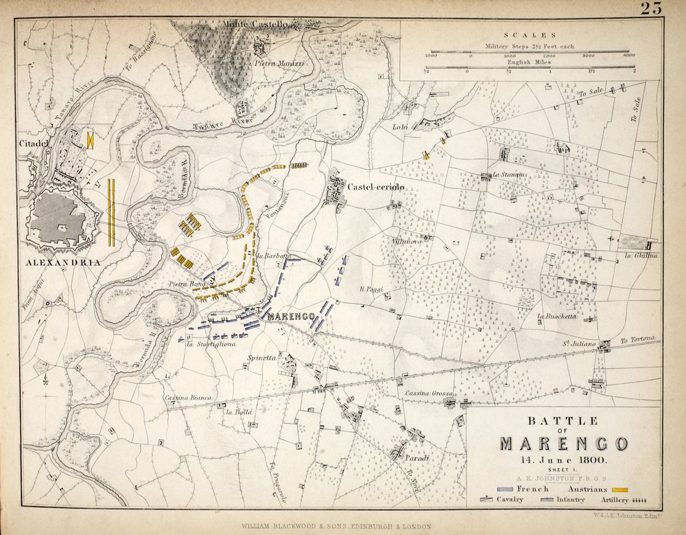 Map of the Battle of Marengo by Alexander Keith Johnston