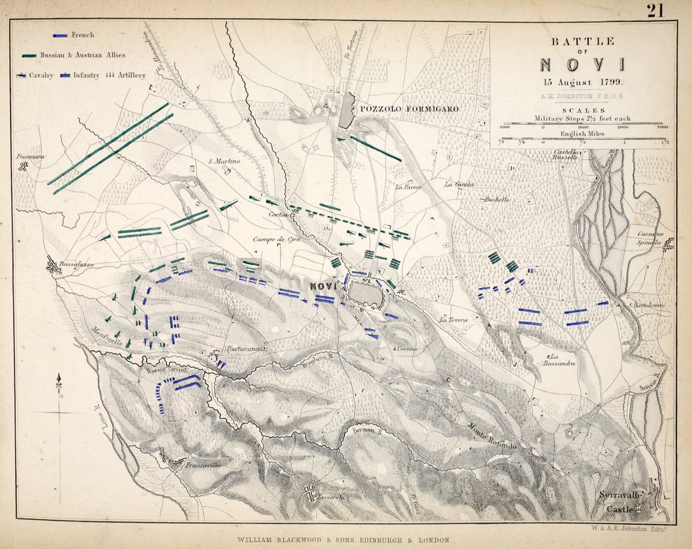 Map of the Battle of Novi, published by William Blackwood and Sons ...