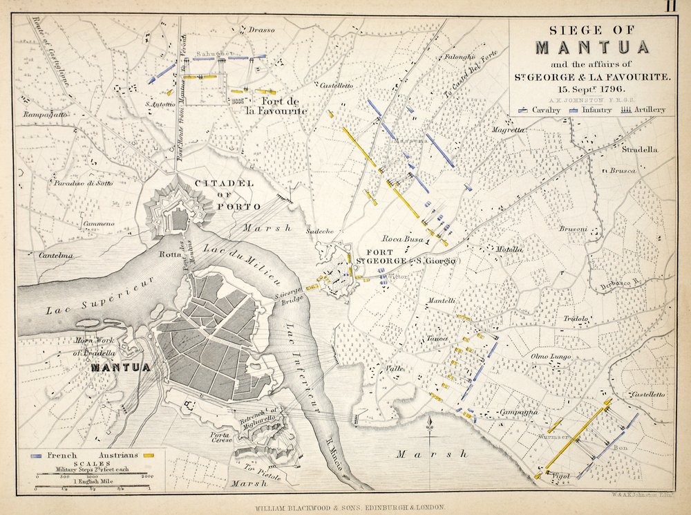 Map of the Siege of Mantua, published by William Blackwood and Sons