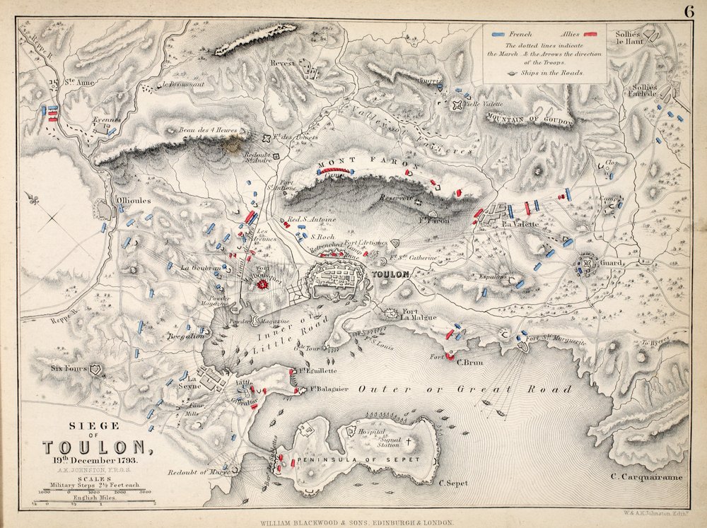 Map of the Siege of Toulon, published by William Blackwood and Sons ...