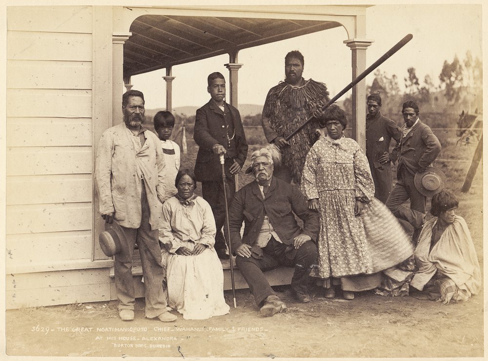 The Great Ngatimaniopoto Chief Wahanaui with Family and Friends at His ...