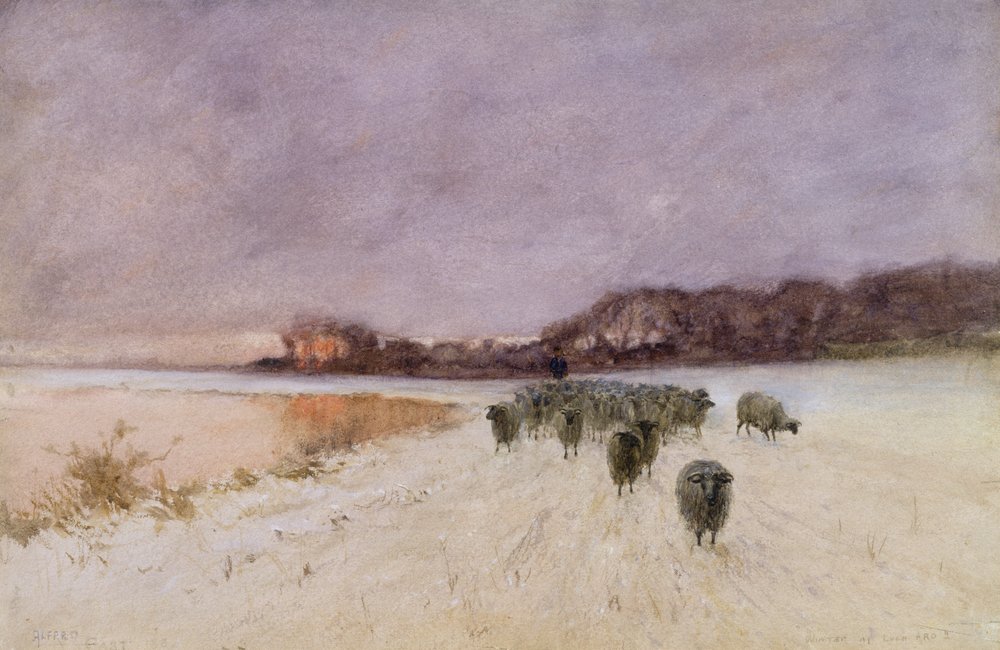 Winter at Loch Ard by Alfred East: Buy fine art print