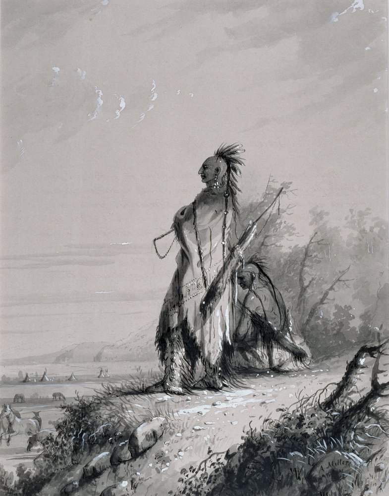 Sioux Indian Guard by Alfred Jacob Miller: Fine art print
