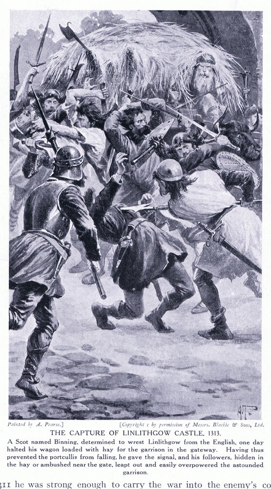 The Capture of Linlithgow Castle AD1313 by Alfred Pearse