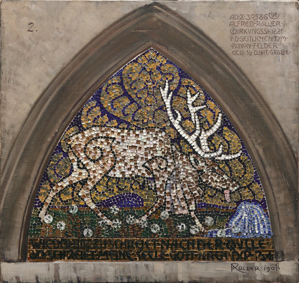 The Deer at the Spring by Alfred Roller: Fine art print