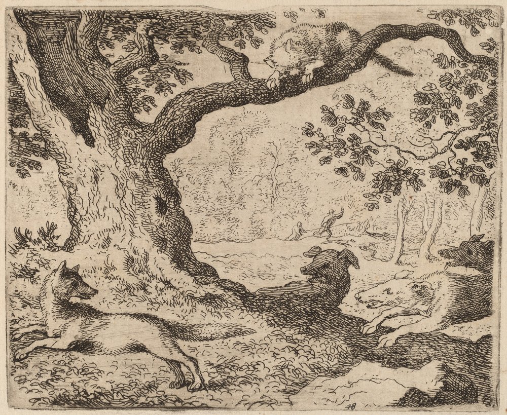 Reynard's Father and the Cat Pursued by Hounds, probably c. 1645-1656