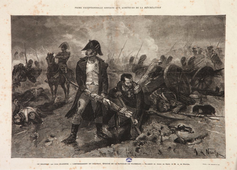 The Burial of the Flag, Episode of the Battle of Waterloo, Engraved by ...