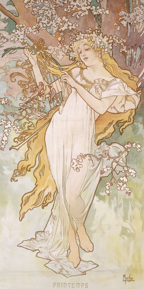 Spring by Alphonse Mucha: Highest-quality art reproduction