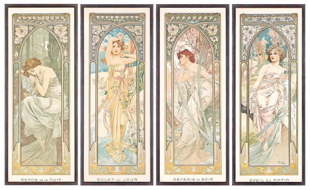 The Times of the Day by Alphonse Mucha: Buy fine art print