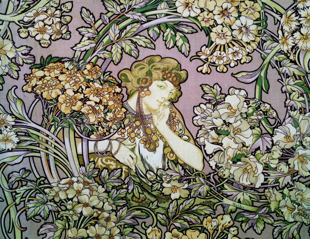 Mucha Flowers Elf Druid Token (1/1) By Alfons Mucha Original Magic