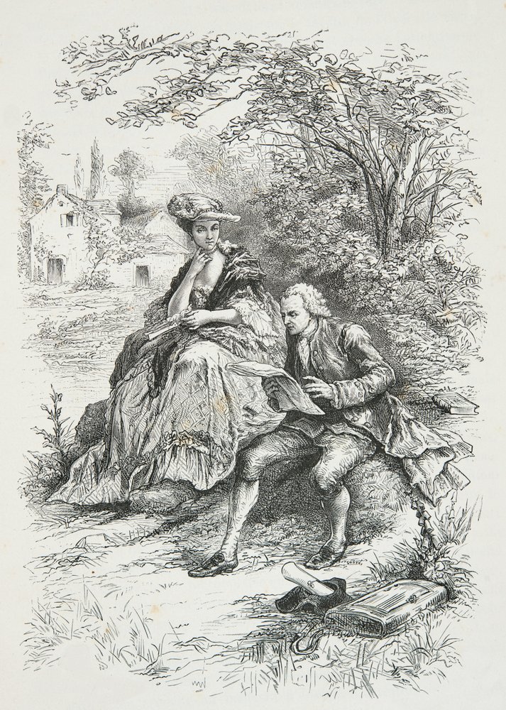Rousseau in Company of Madame Louise d'Epinay, at the Hermitage of Montmorency