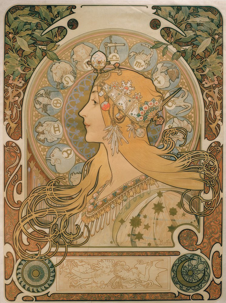 Zodiac by Alphonse Mucha: Highest-quality art reproduction