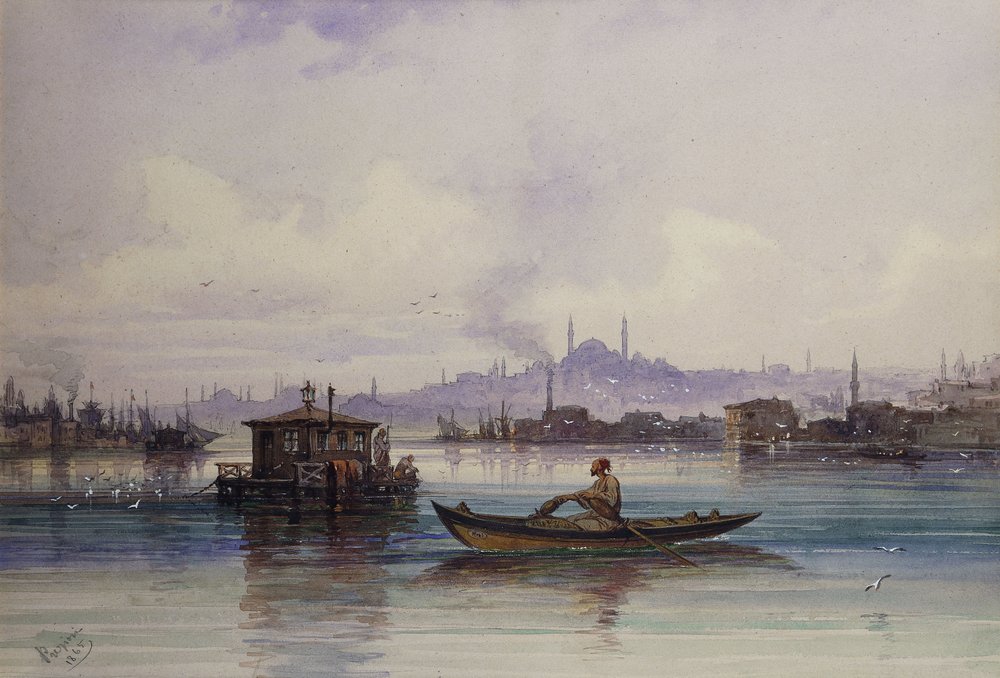 On the Bosphorus, 1865 by Amadeo Preziosi: Fine art print