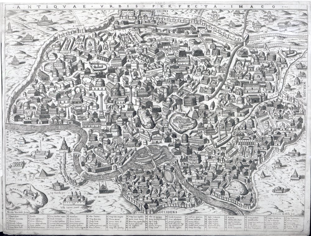 Antiquae Urbis Perfecta Imago, Map of Rome, c.1600
