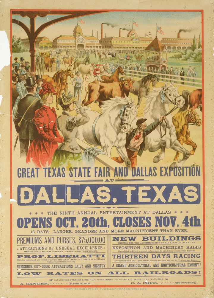 Great Texas State Fair Poster, 1894 by American School