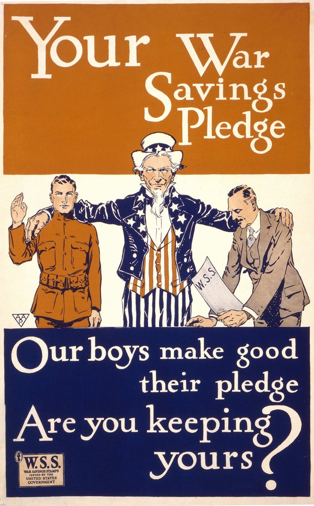 American poster to encourage engagement in the army: Your war savings ...